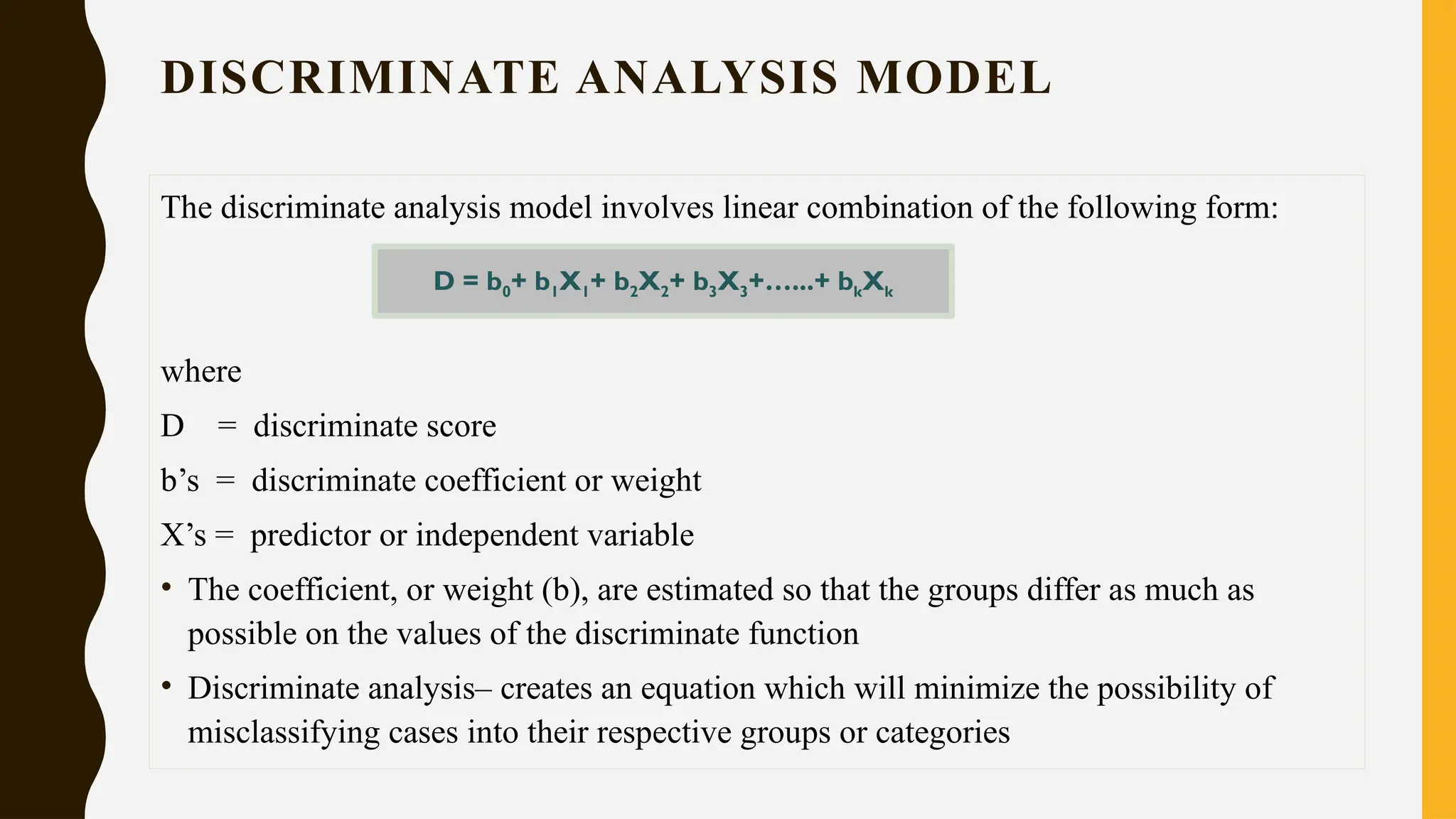Discriminate Analysis for health statistics .pptx