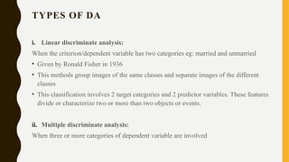 Discriminate Analysis for health statistics .pptx