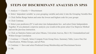Discriminate Analysis for health statistics .pptx