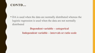 Discriminate Analysis for health statistics .pptx