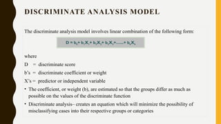Discriminate Analysis for health statistics .pptx