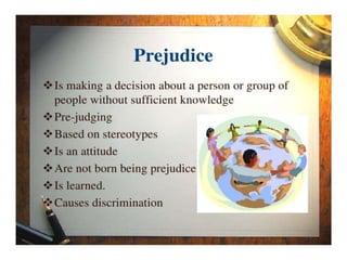 Stereotypes, Prejudice and Discrimination in Psychology | PPTX