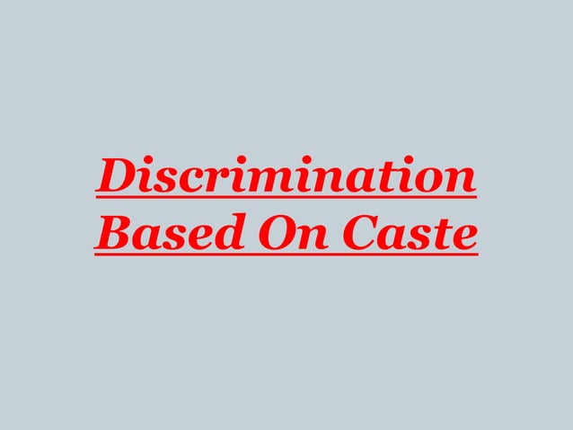 Discrimination PPT | PPTX