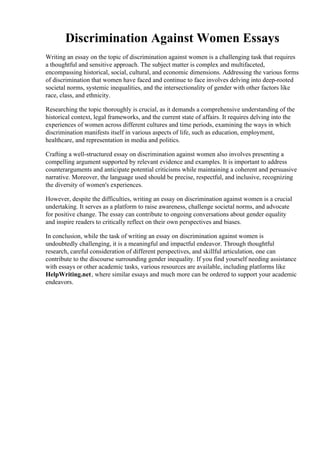 Discrimination Against Women Essays.pdf