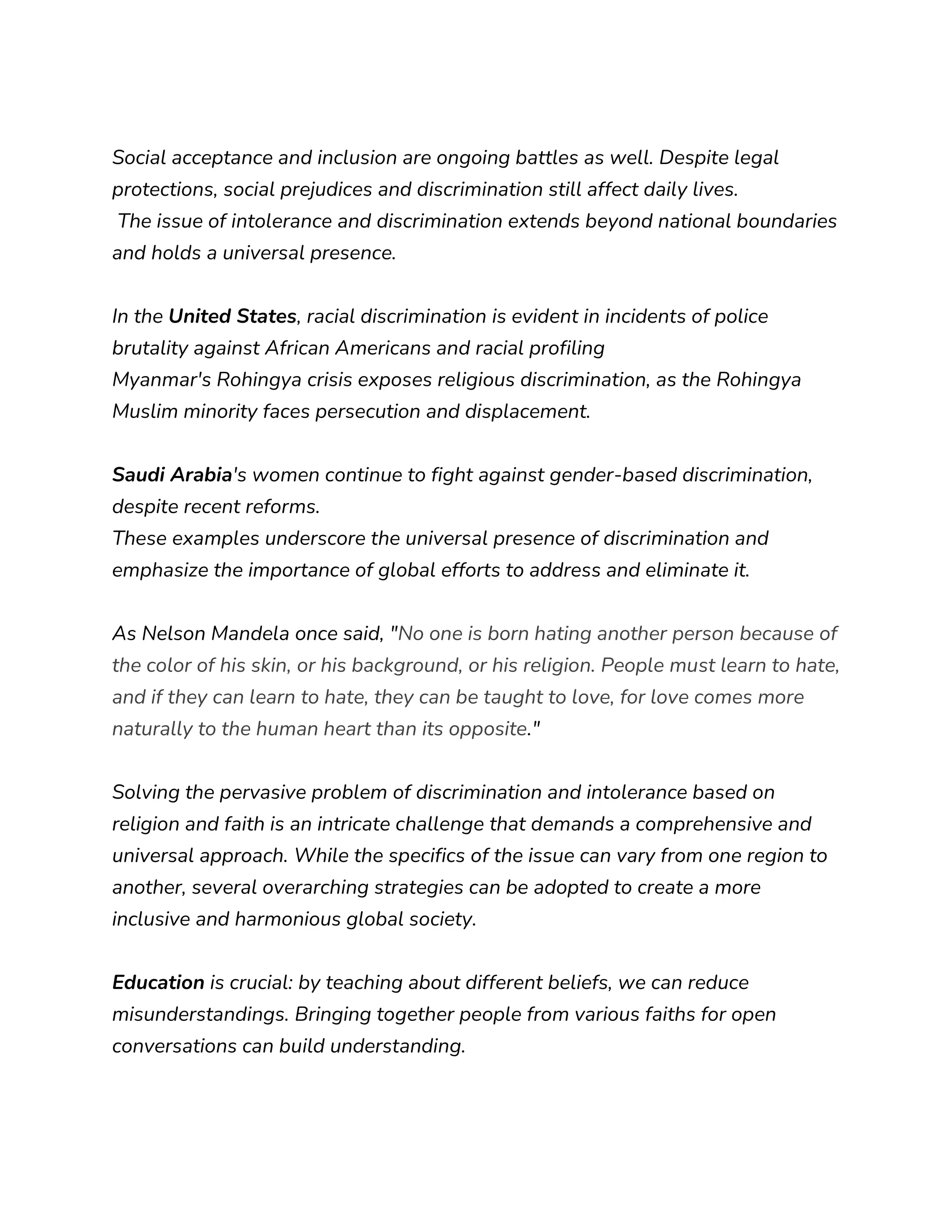 DISCRIMINATION AND INTOLERANCE BASED ON RELIGION AND FAITH.docx
