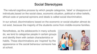 DISCRIMINATION AND STEREOTYPICAL THINKING IN SCHOOL HOW TO ADDRESS AND ...