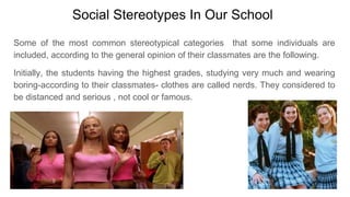 DISCRIMINATION AND STEREOTYPICAL THINKING IN SCHOOL HOW TO ADDRESS AND ...