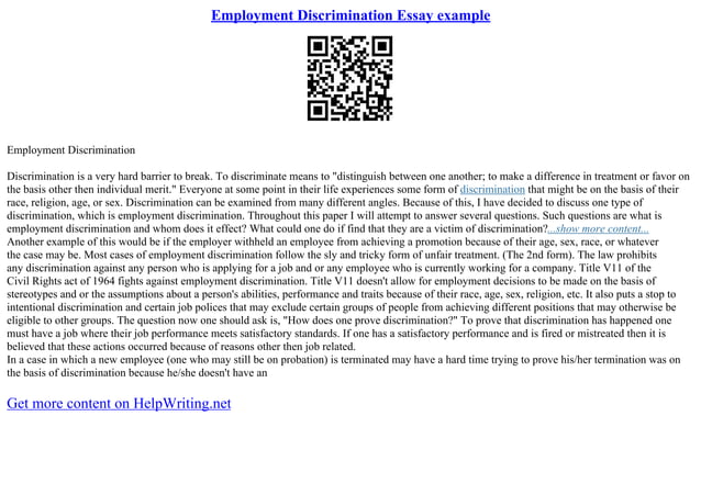 Discrimination Essay | PPT