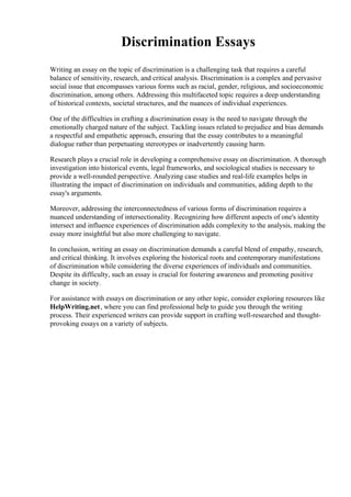 Discrimination Essays.pdf