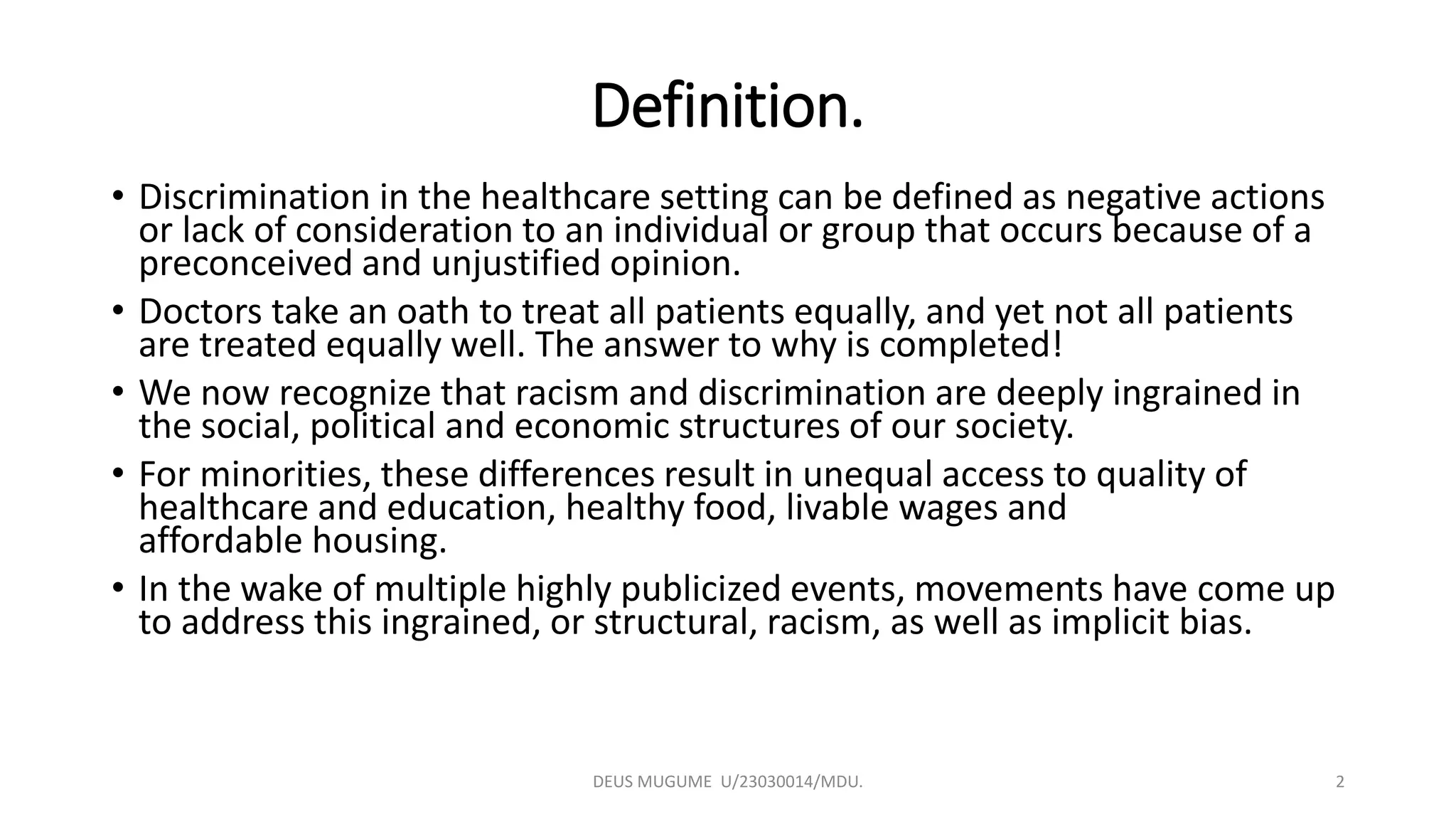 Discrimination in Healthcare.pptx