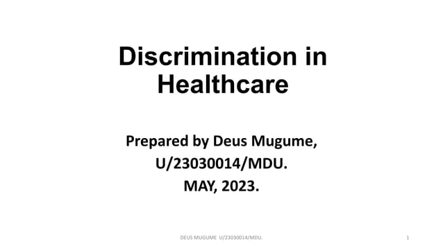 Discrimination in Healthcare.pptx