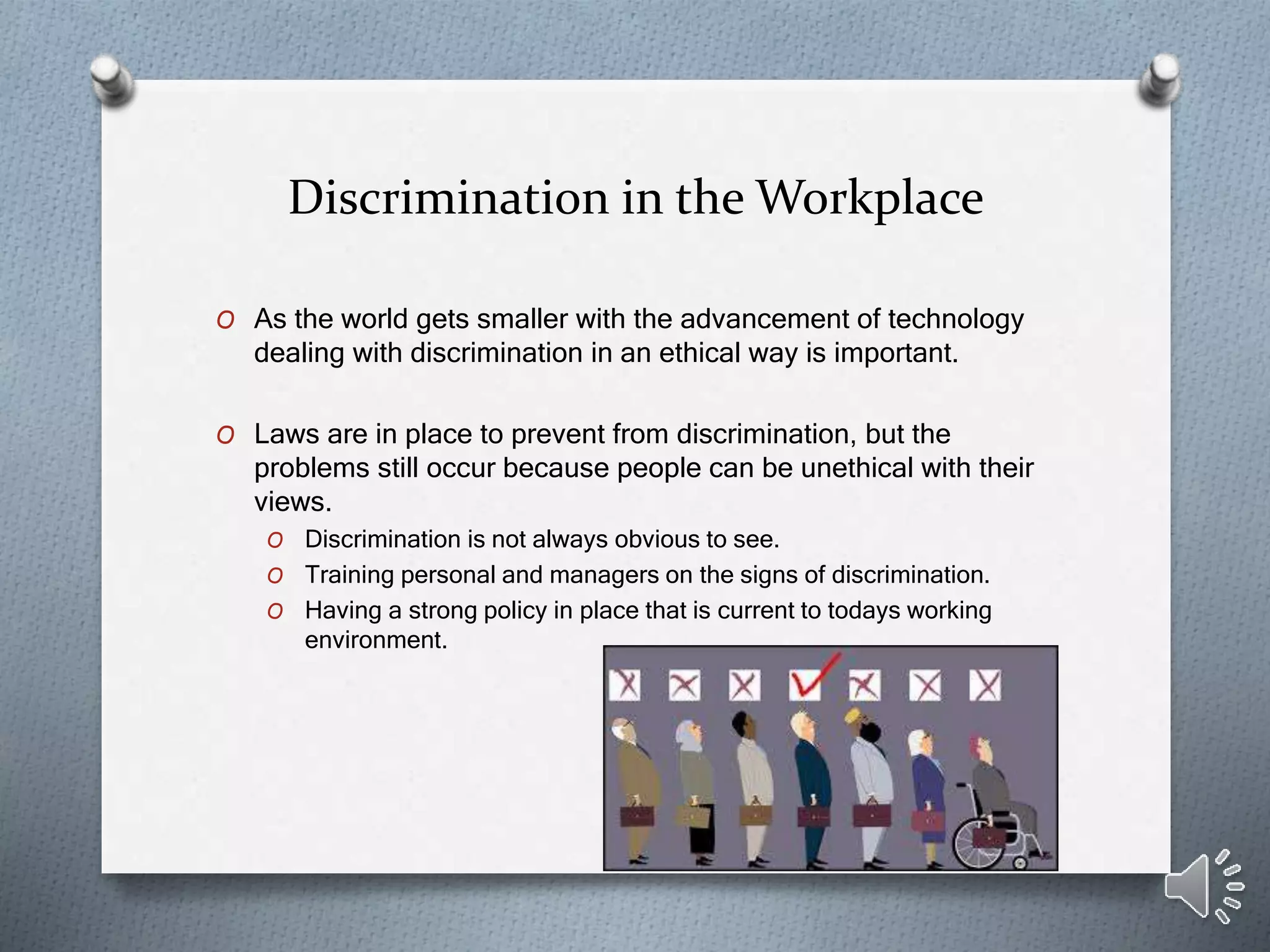 Discrimination in the workplace | PPTX