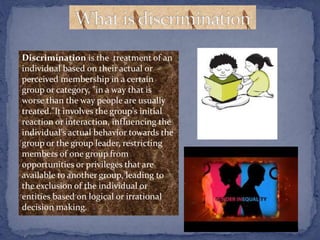 Discrimination on the basic of caste and gender | PPTX