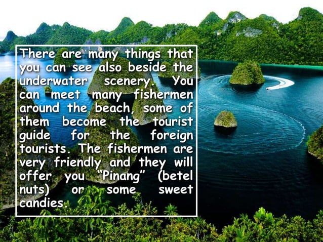 Descriptive Text - Raja Ampat Island | PPTX | Asia Travel | Travel ...
