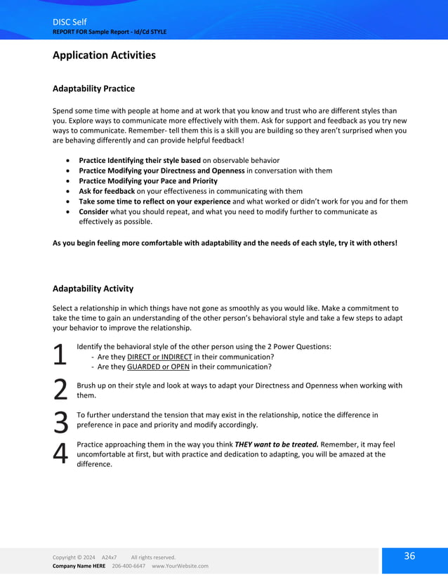 DISC Assesment (questions and the results) | PDF