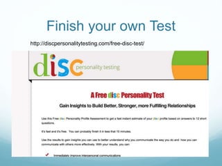 DISC Personality Test introduction | PPTX