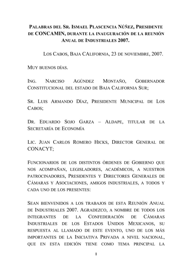 23 11 2007 Ismael Plascencia Núñez Participó En La Inauguración De La