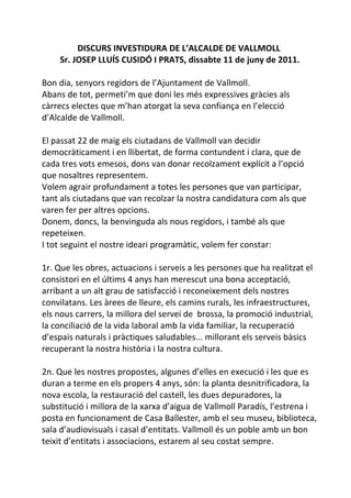 Discurs investidura | DOC