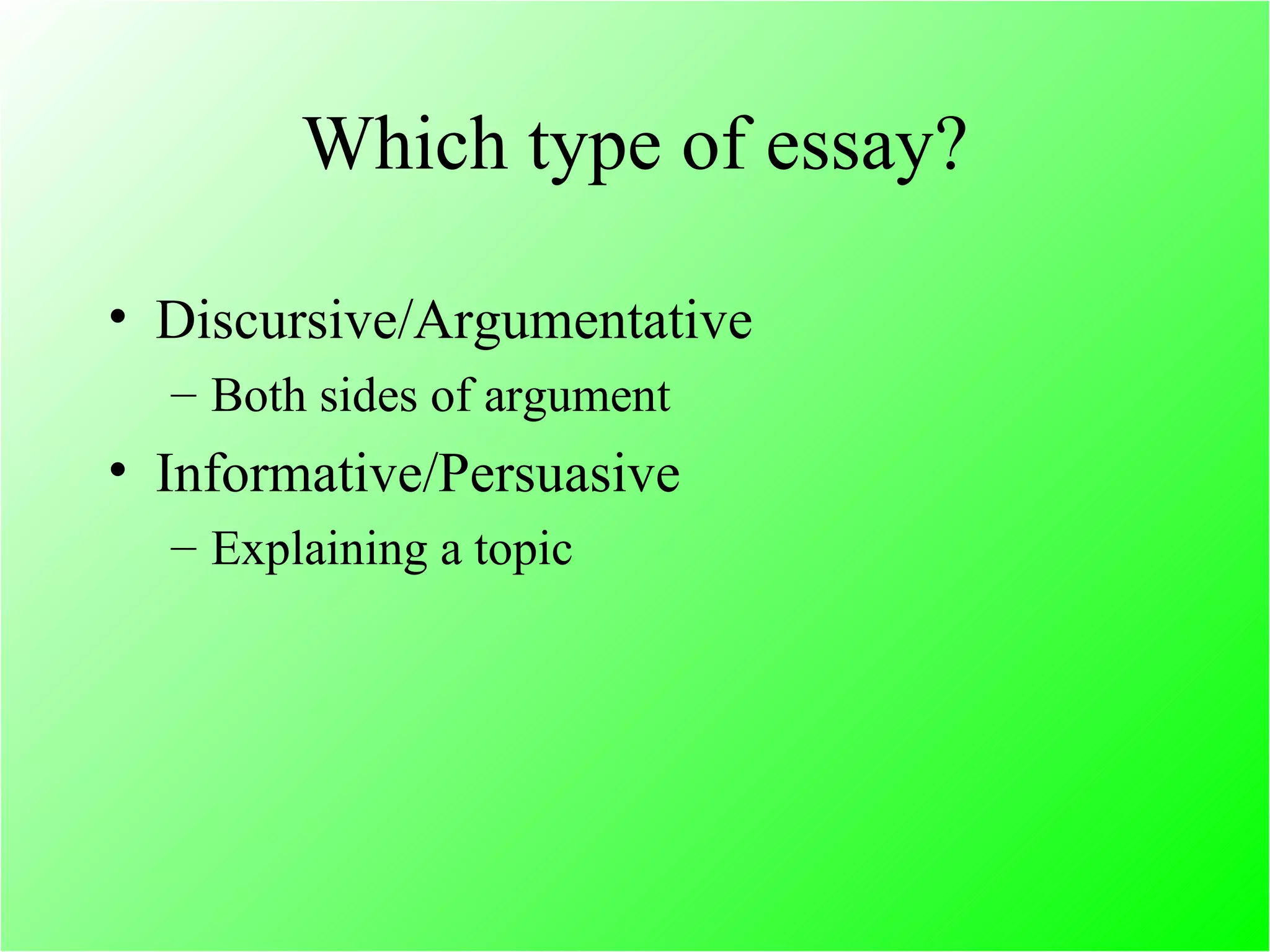 Discursive essay writing | PPT