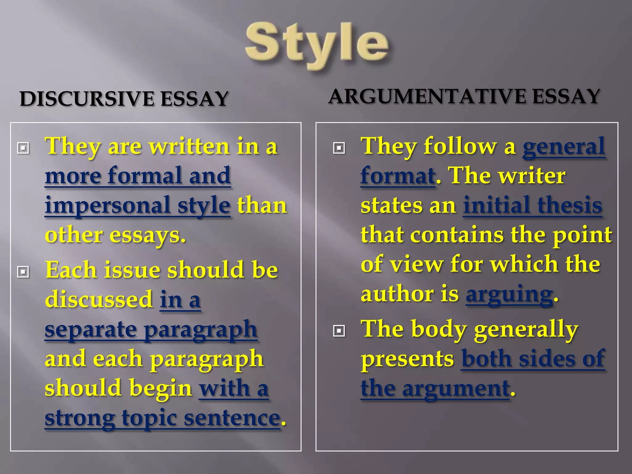 Discursive essay | PPTX