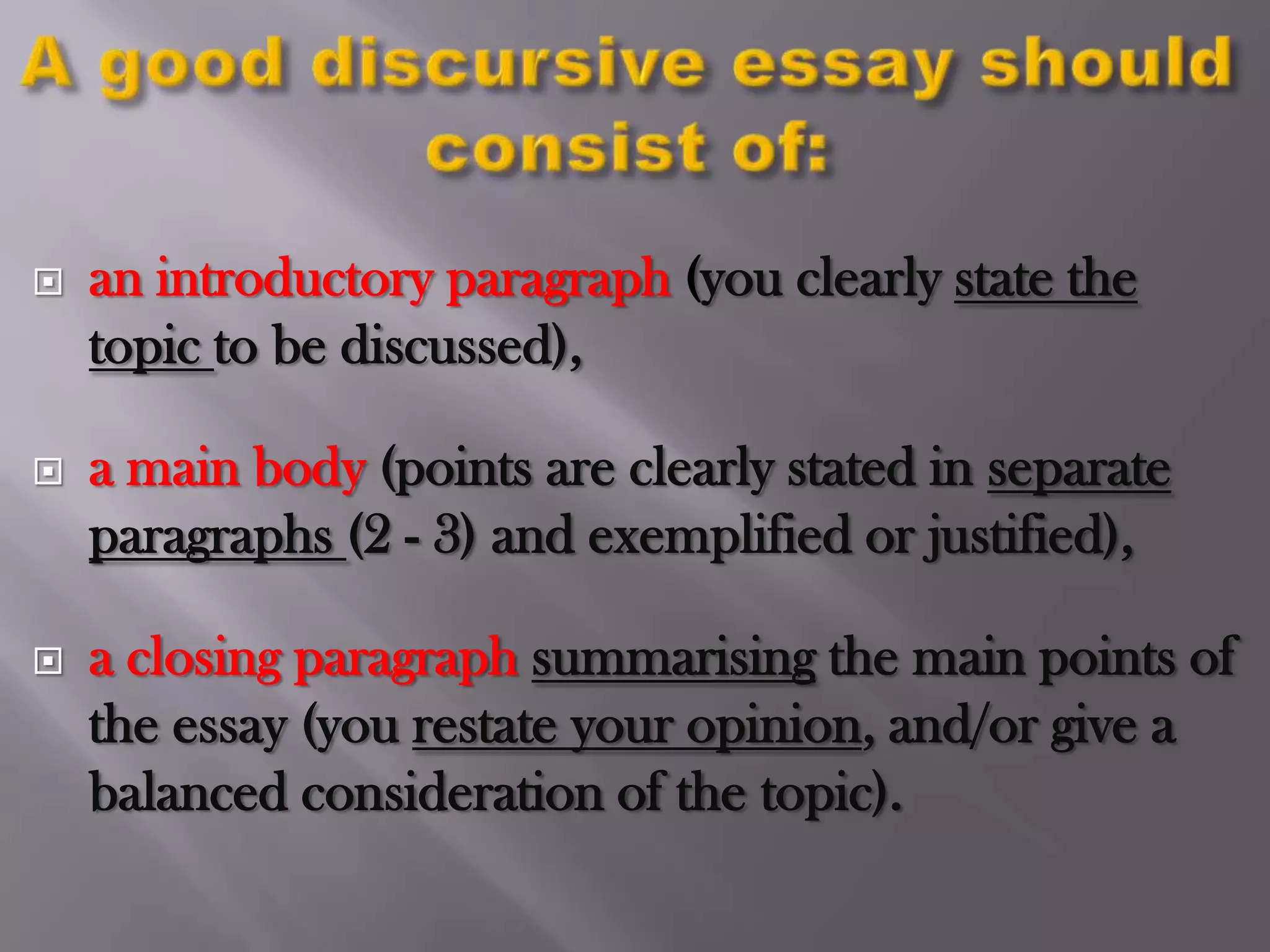 Discursive essay | PPTX