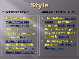 Discursive essay | PPTX