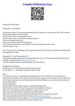 Discursive Essay | PDF