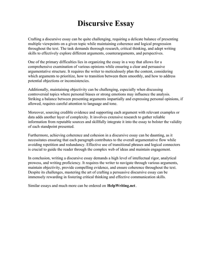 Discursive Essay. California Intercontinental University | PDF ...