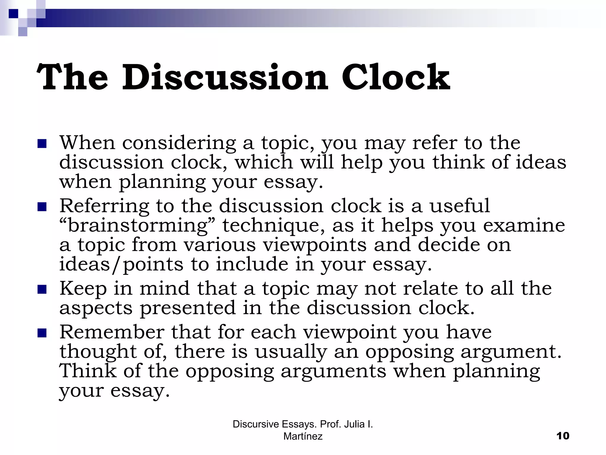 Discursive Essays | PPSX