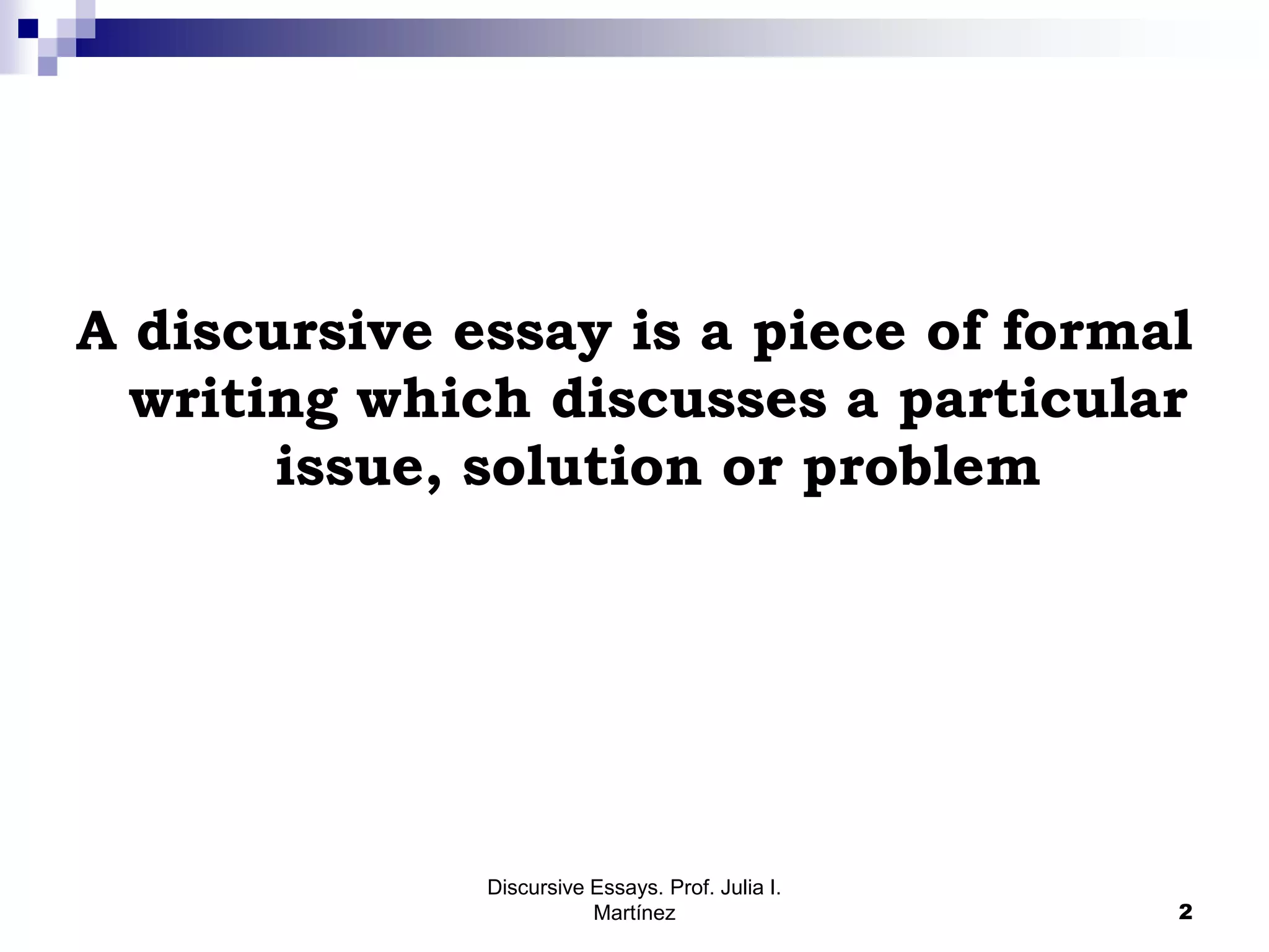 Discursive Essays | PPSX