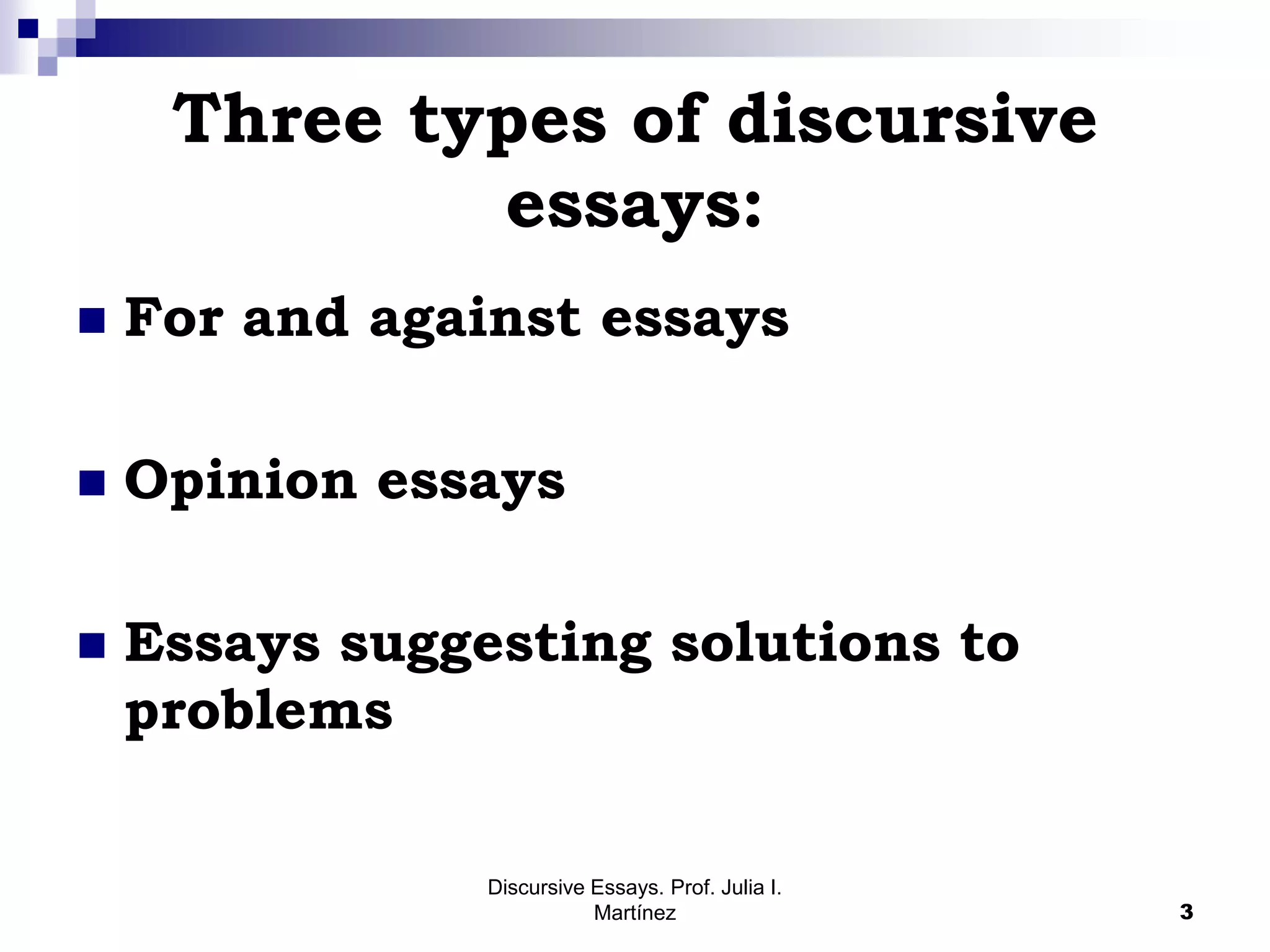 Discursive Essays | PPSX