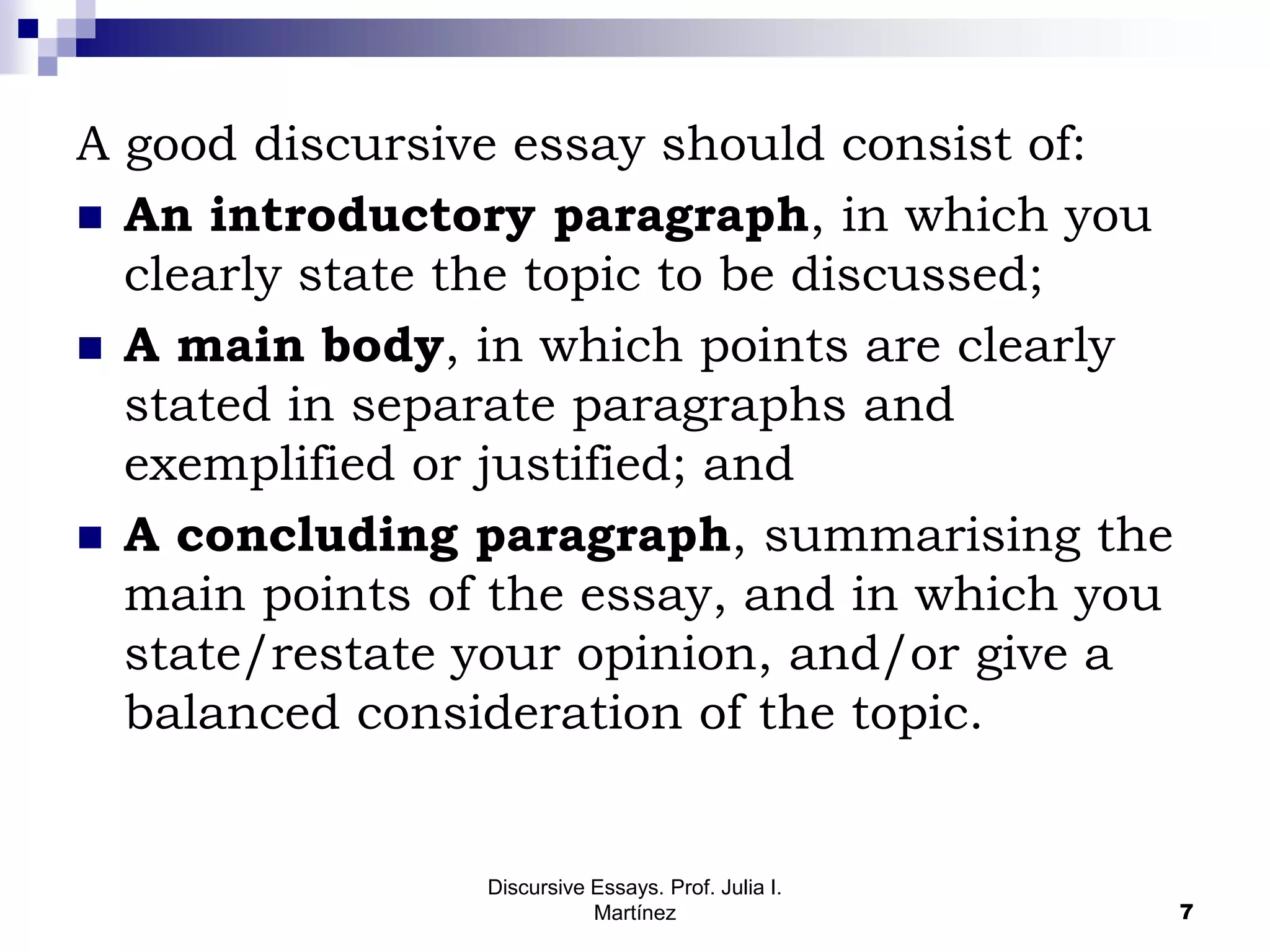 Discursive Essays | PPSX