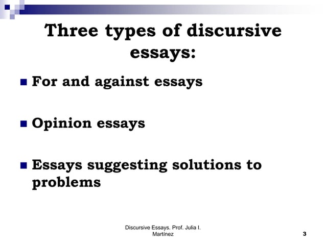 Discursive Essays | PPT