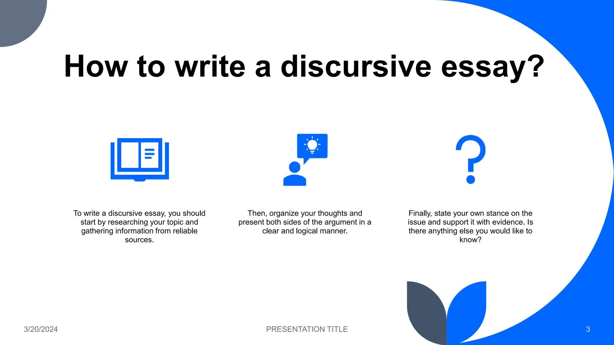 Discursive Essays in English Language ppt | PPT