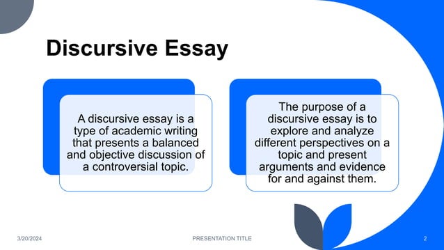 Discursive Essays in English Language ppt | PPT