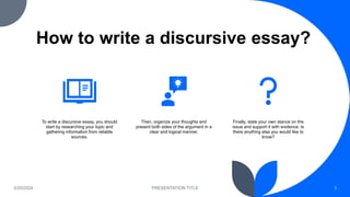 Discursive Essays in English Language ppt | PPT