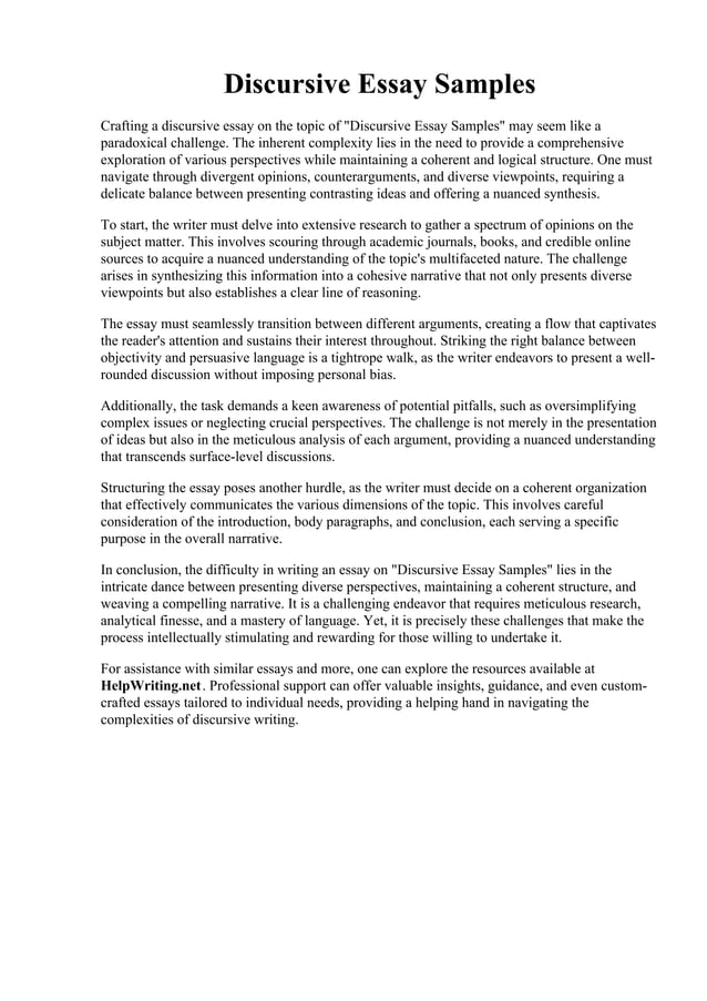 Discursive Essay Samples. FREE 5 Sample Discursive Writing Templates in ...