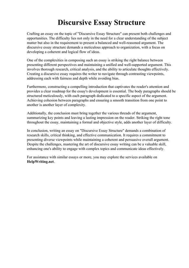 Discursive Essay Structure | PDF