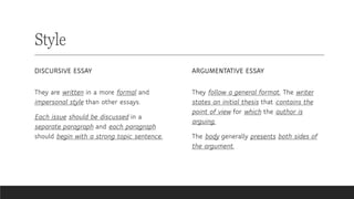 Discursive and argumentative essay writing | PDF