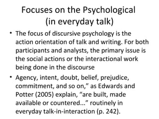 Discursive Psychology And Social Technology | PPT