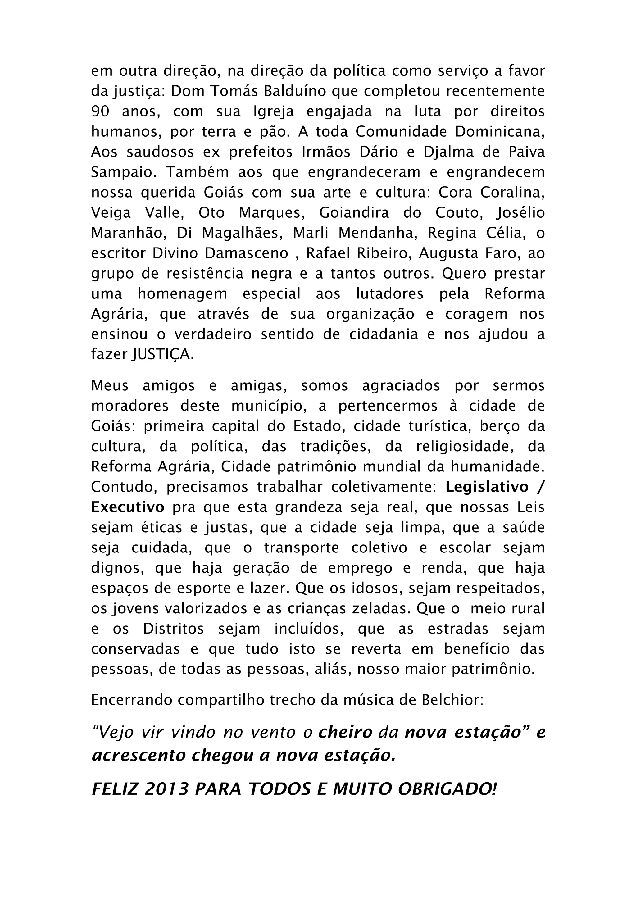 Discurso de posse do vereador Aderson Gouvea | PDF Discurso de posse do vereador Aderson Gouvea | PDF