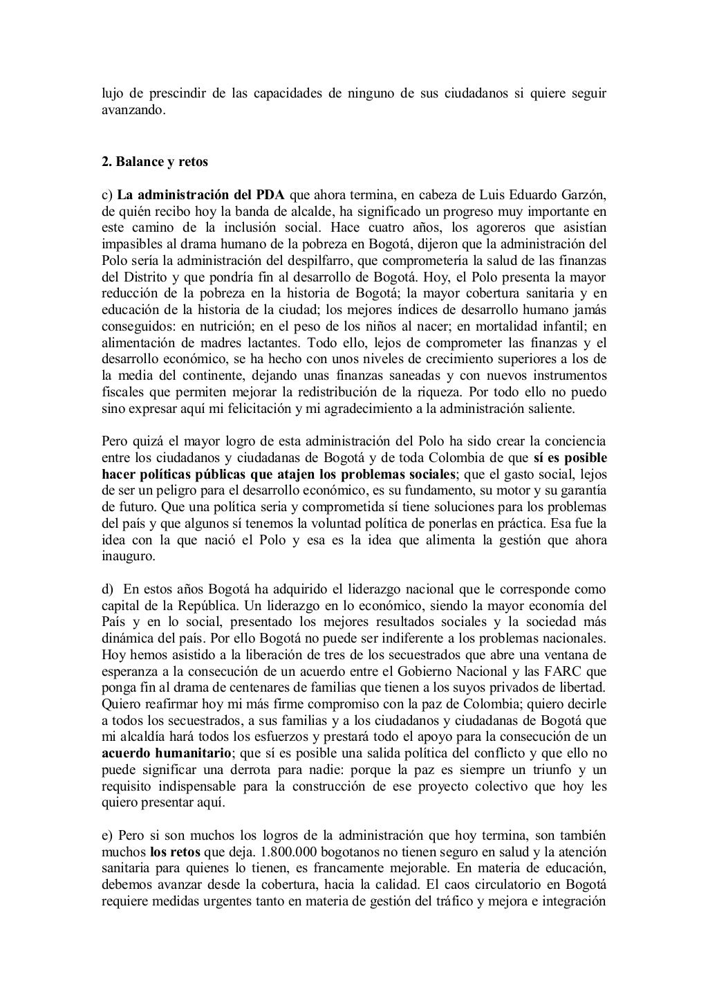 Discurso toma de posesion - Alcalde S. Moreno Discurso toma de posesion - Alcalde S. Moreno