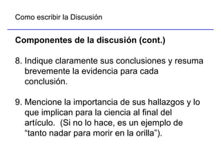 Discusión de un artículo científico | PPT