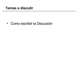 Discusión de un artículo científico | PPT
