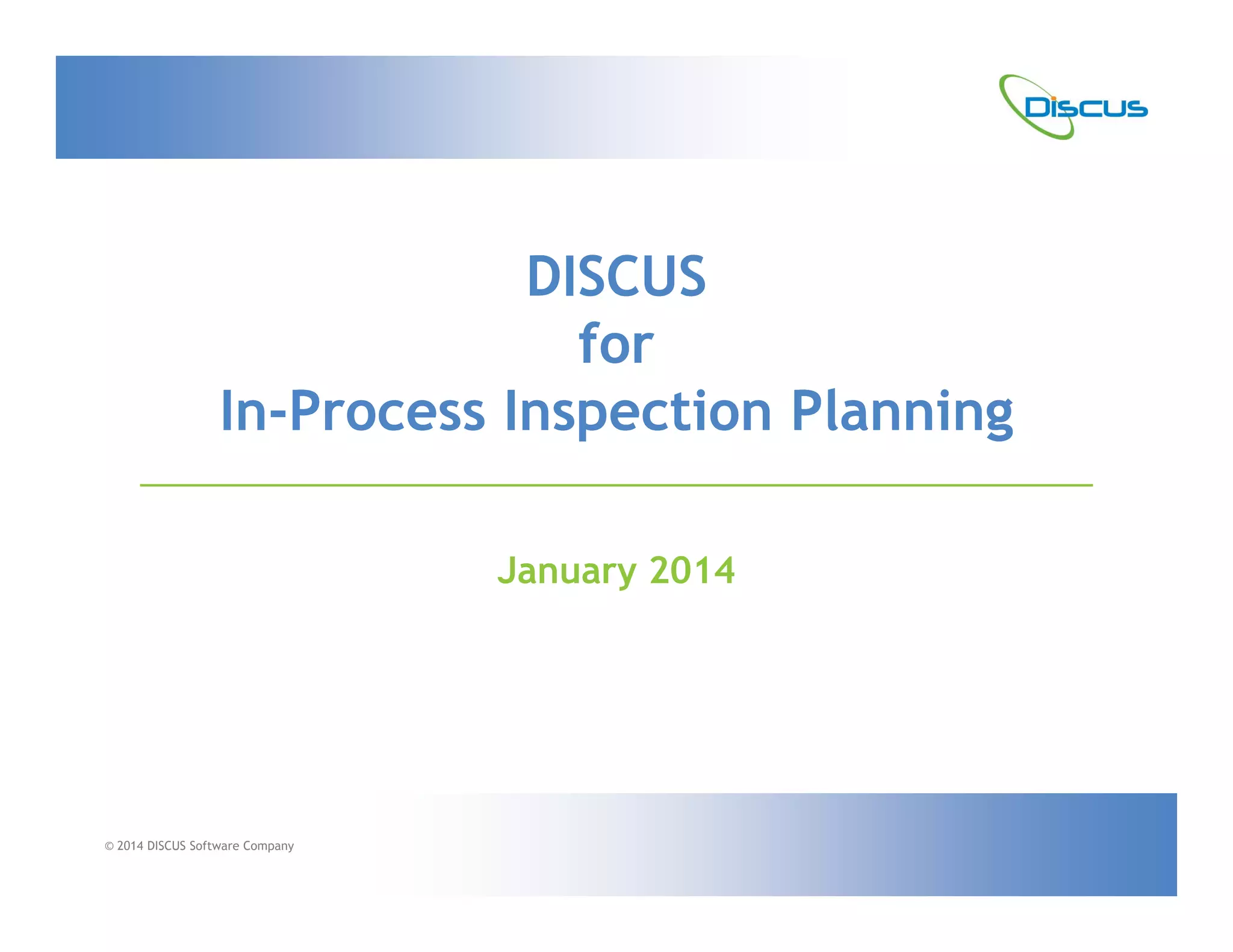 Discus In-Process Inspection Planning | PDF