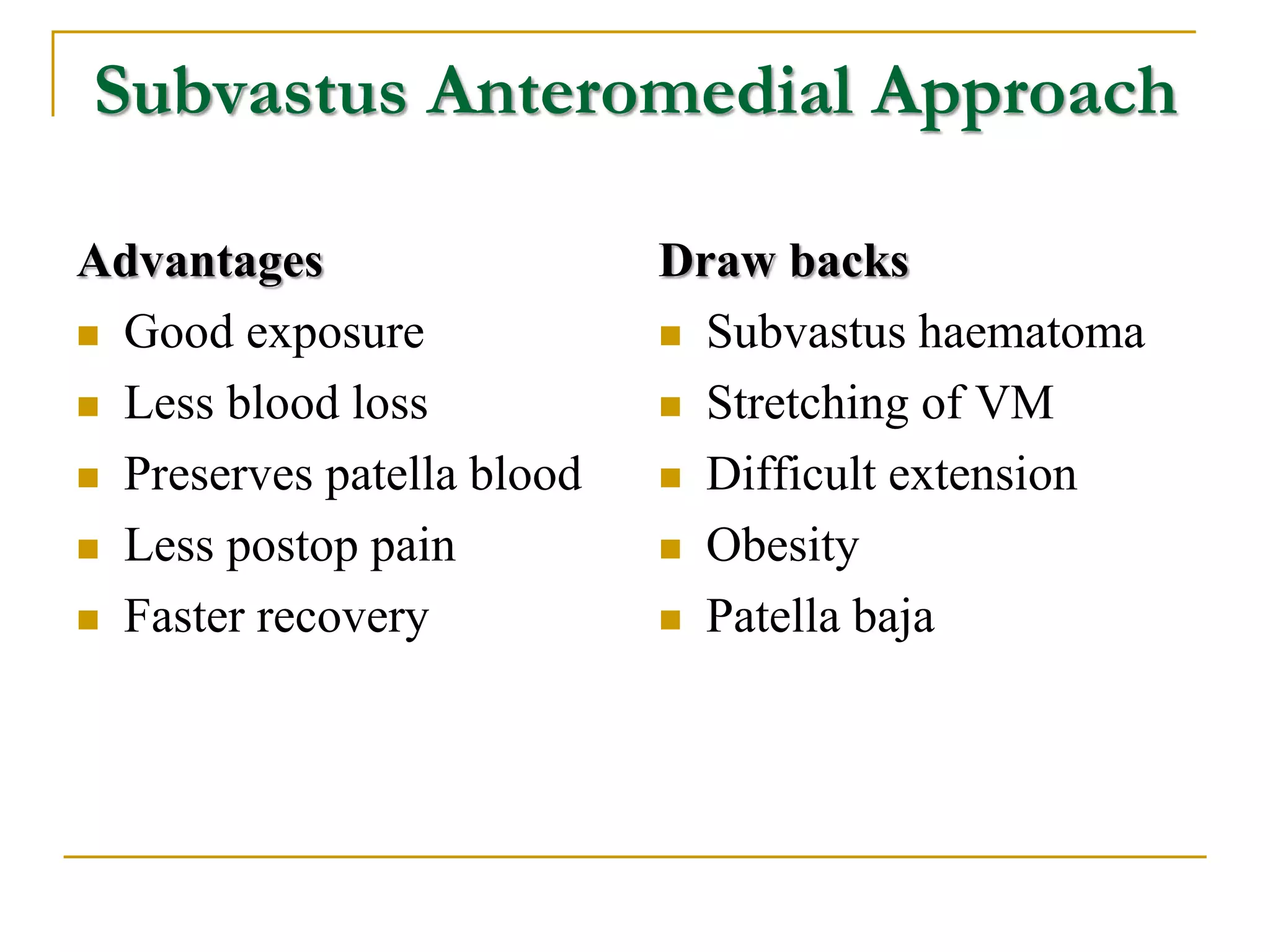 Discuss approaches to the knee and Describe in detail TKR | PPTX