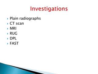 Discuss classifications and management of pelvic injury | PPTX