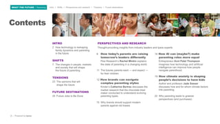 Discussing the macro shifts and challenges for tomorrow's parents. | PDF