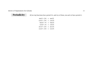 Review of Trigonometry for Calculus “Trigon” =triangle +“metry ...