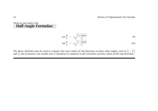 Review of Trigonometry for Calculus “Trigon” =triangle +“metry ...